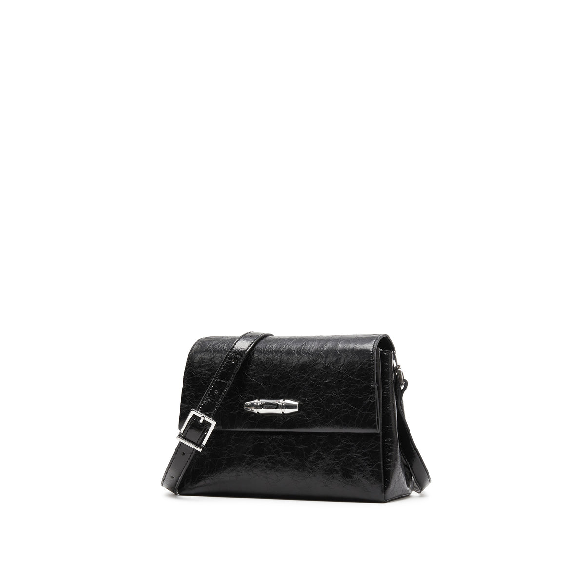 [STACCATO - Official Site] Black Bamboo Buckle Flap Shoulder Bag