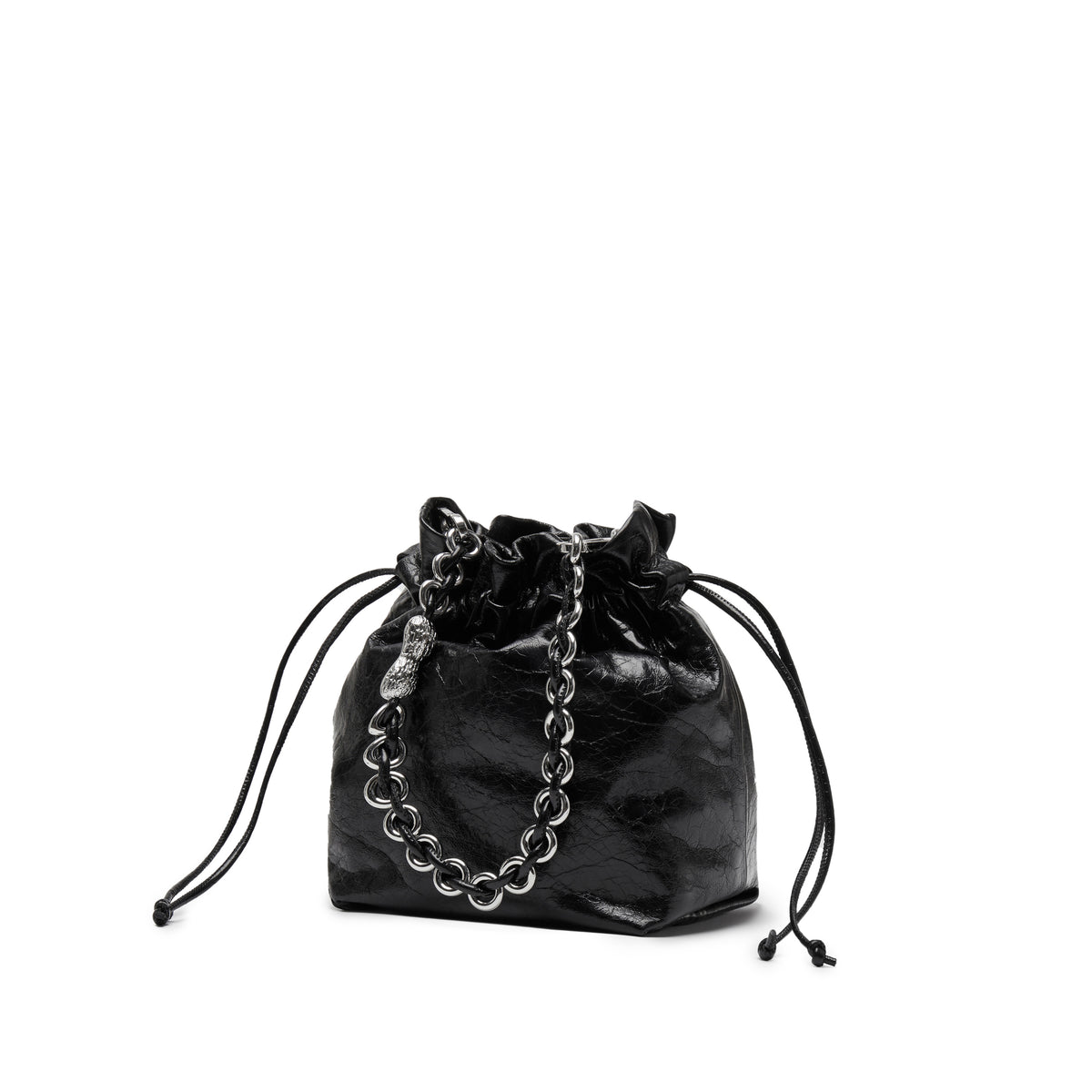 [STACCATO - Official Site] Lucky Black Waxy Leather Bucket Bag